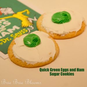 Quick Green Eggs and Ham Sugar Cookies - Brie Brie Blooms