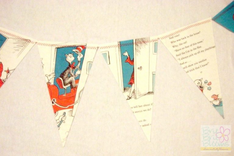 Dr. Seuss The Cat in the Hat book page banner and DIY art - Brie Brie ...
