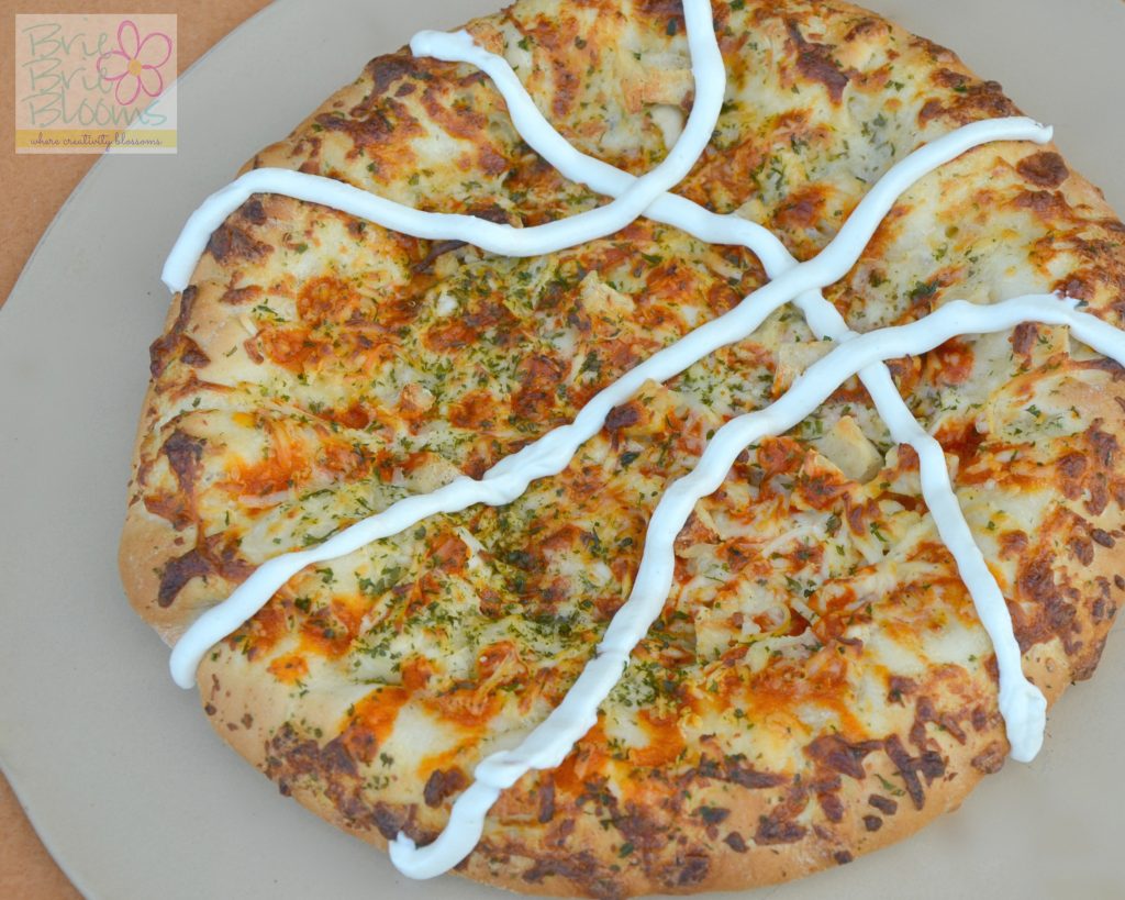 Stuffed crust buffalo chicken basketball pizza with blue cheese sauce ...