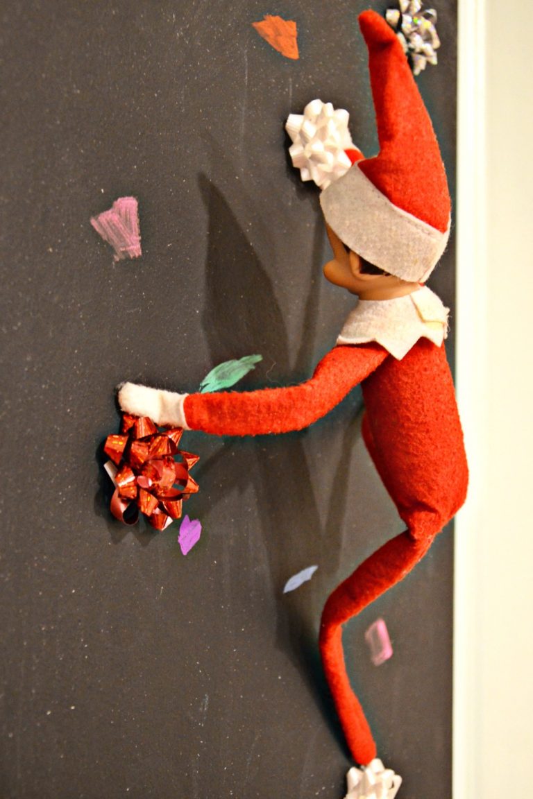 Rock Climbing Elf | Elf on the Shelf Idea - Brie Brie Blooms