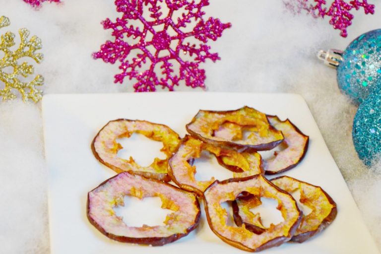 Snowflake Apple Chips Holiday Snack Recipe - Brie Brie Blooms