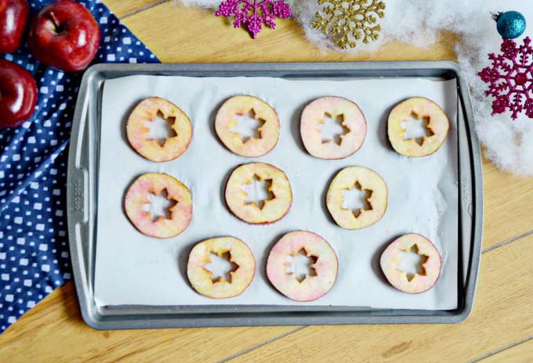 Snowflake Apple Chips Holiday Snack Recipe - Brie Brie Blooms