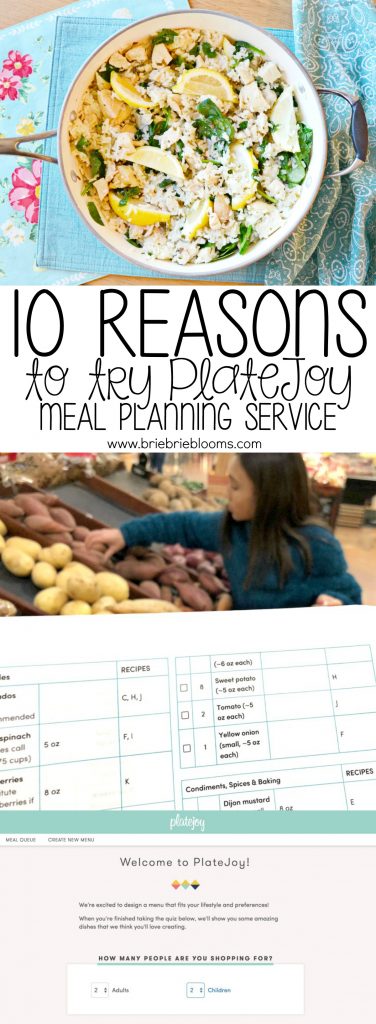 10 Reasons to try PlateJoy Meal Planning Service - Brie Brie Blooms