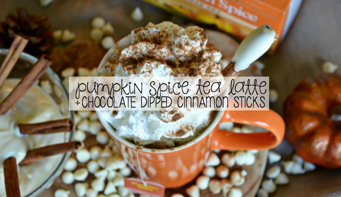 Pumpkin Spice Tea Latte with Chocolate Dipped Cinnamon Stir Sticks ...
